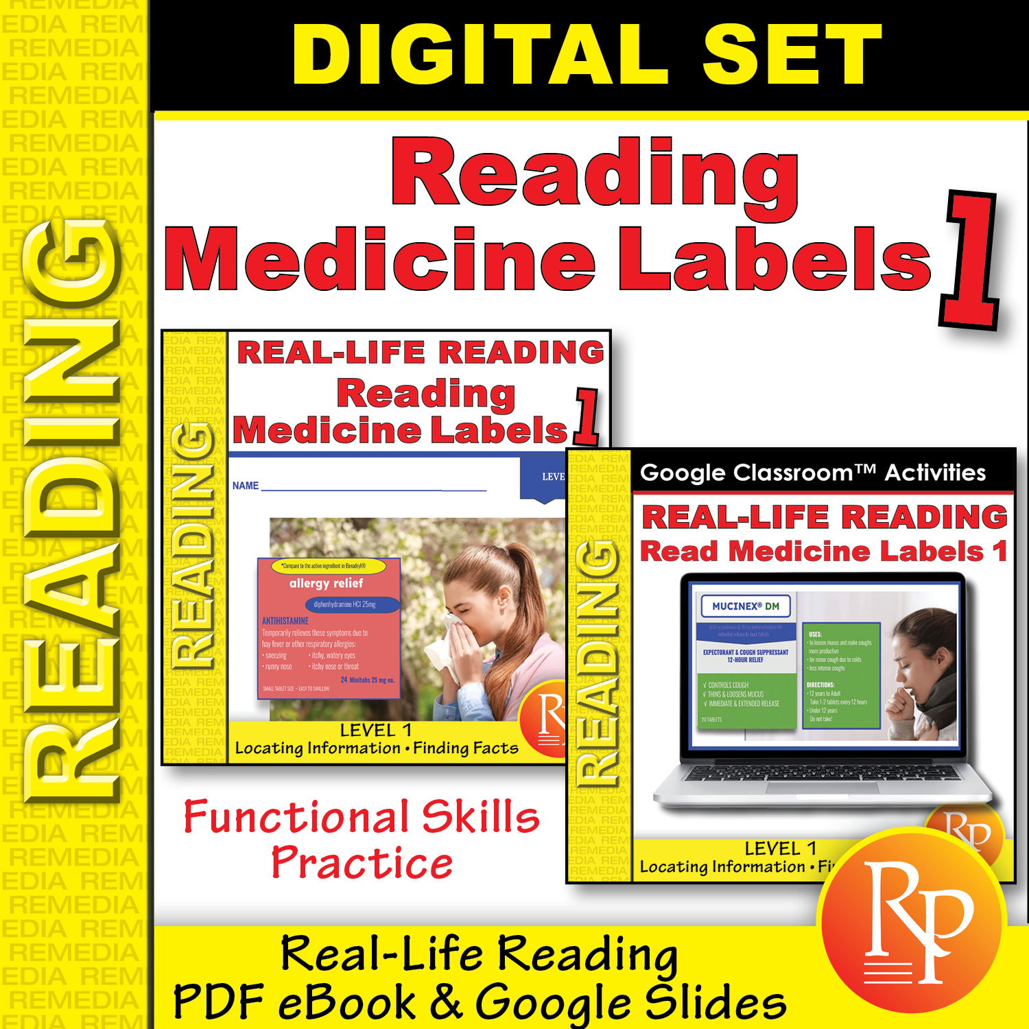 Reading Medicine Labels Level 1 - Print & Google: Life Skills | Comprehension
